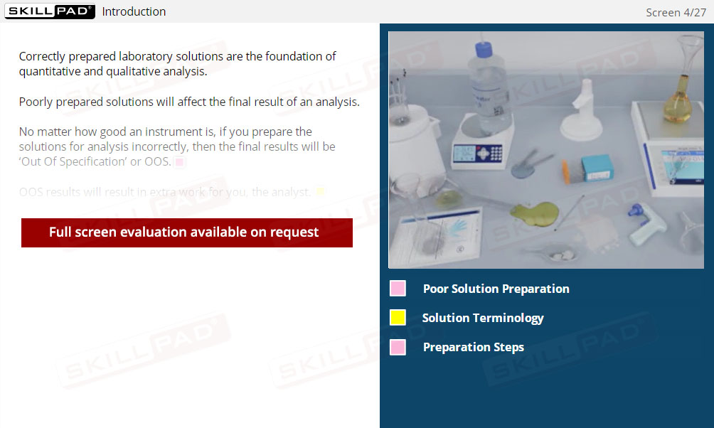 Solution Preparation - Skillpad - Digital Learning for Life Sciences